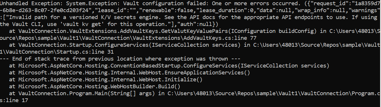 Read KV Secret Issue · Issue #145 · rajanadar/VaultSharp · GitHub