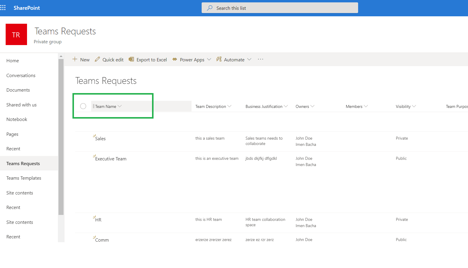 EMPTY "Team Name" · Issue #79 · OfficeDev/microsoft-teams-apps-requestateam · GitHub