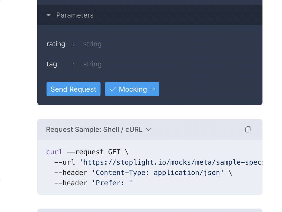 Enabling mocking adds an empty Prefer header · Issue #1757 · stoplightio/elements · GitHub