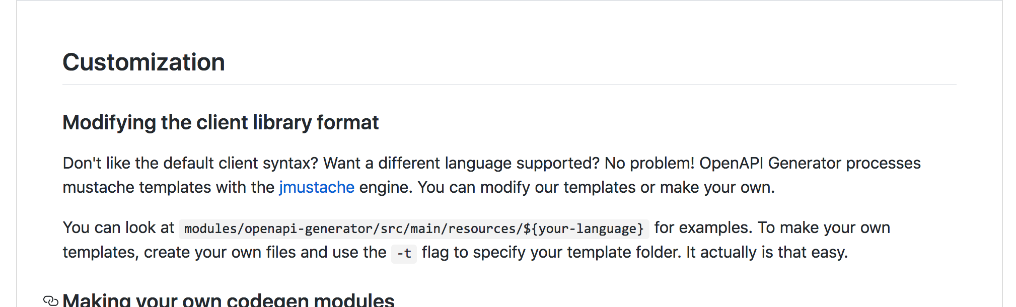Creating Templates Is Confusingly Documented · Issue 276 · Openapitoolsopenapi Generator · Github