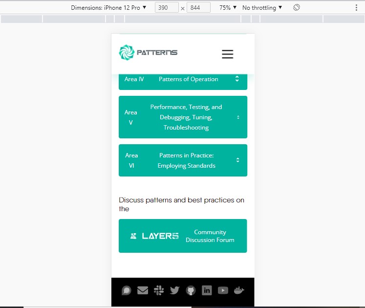 No padding in the (Community Discussion Forum) button on the chapter's page (In Mobile devices ...