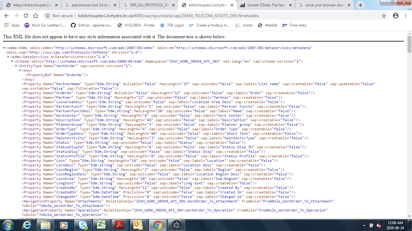 Invalid Metadata Document when calling a OData service in SAP · Issue ...