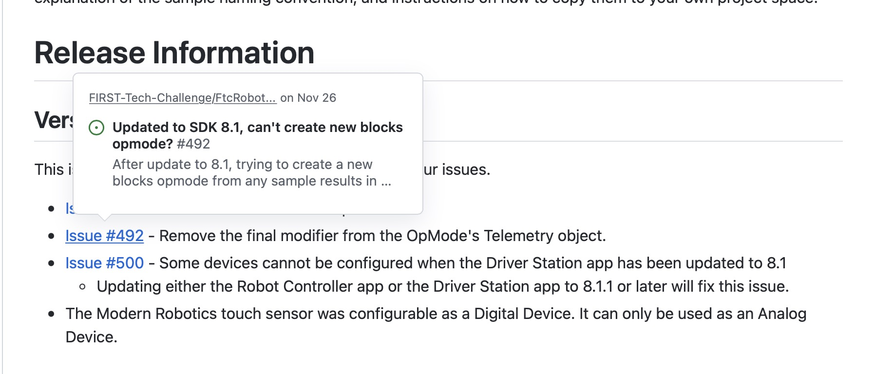 Issues linked are swapped in 8.1.1 README release info · Issue #507 ...