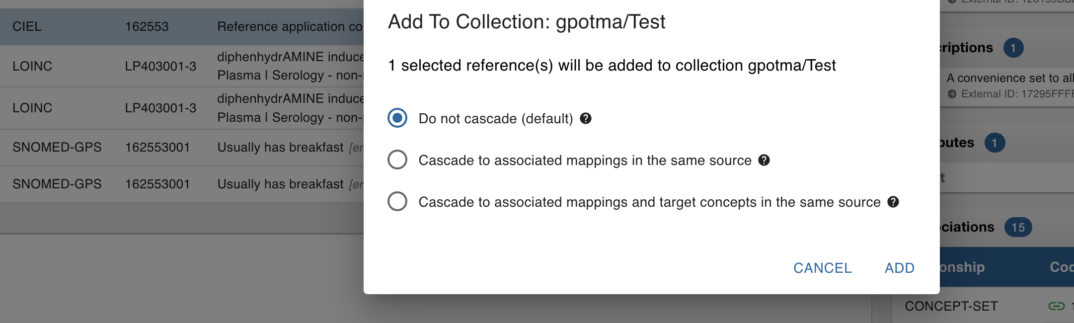 "Add to collection" failing on a particular CIEL concept - cascade bug? · Issue #1370 ...