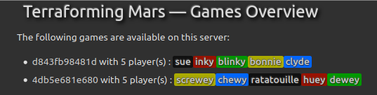 Make overview and game home more colorful · Issue #537 · terraforming-mars/terraforming-mars ...