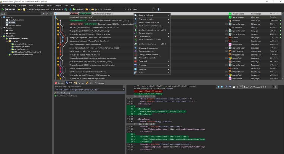 Dark silver theme by bstecisa · Pull Request #8323 · gitextensions ...