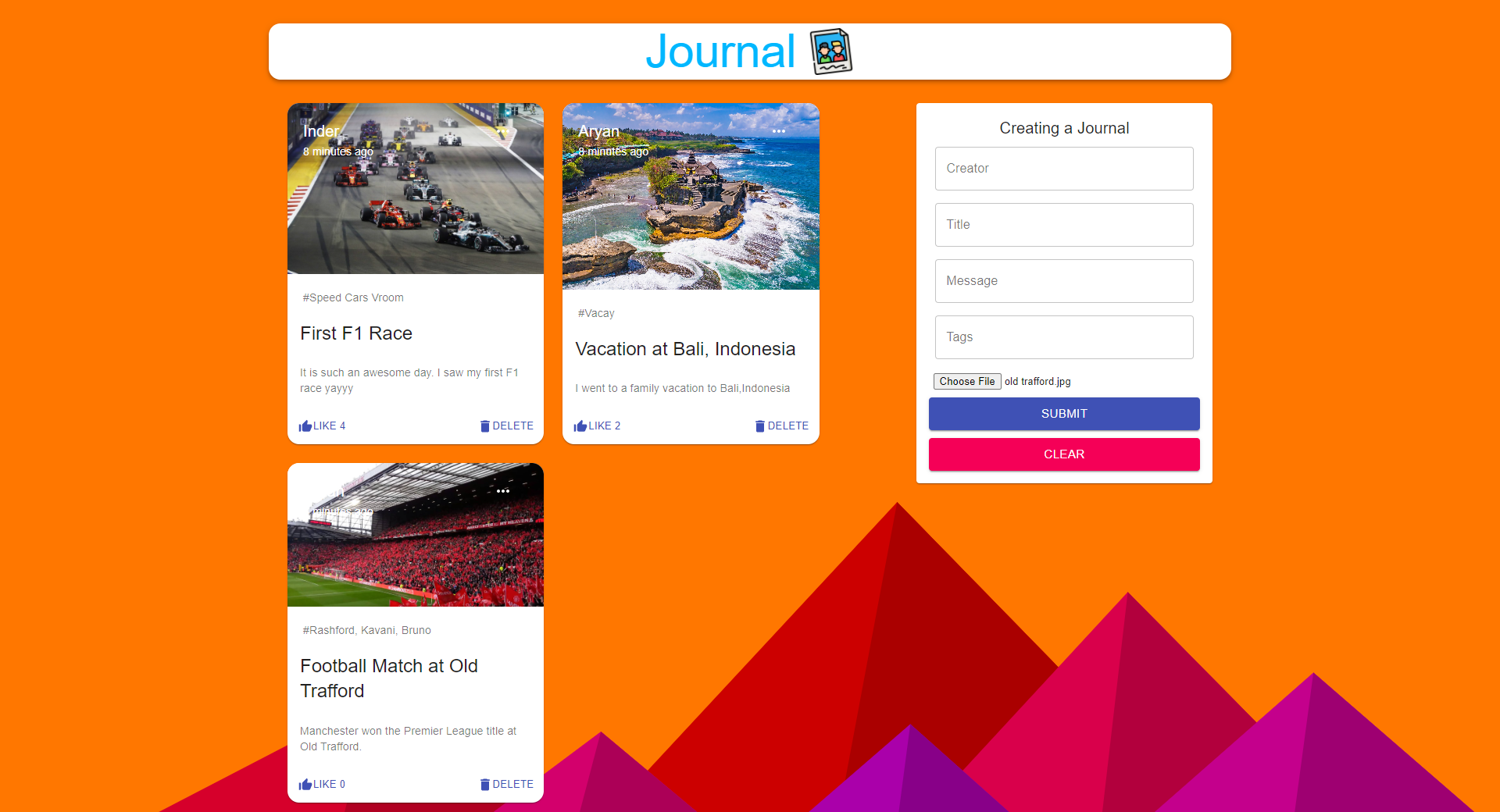 GitHub - SinghInder101/Journal-App: A MERN stack journal where one can add day to day activities ...