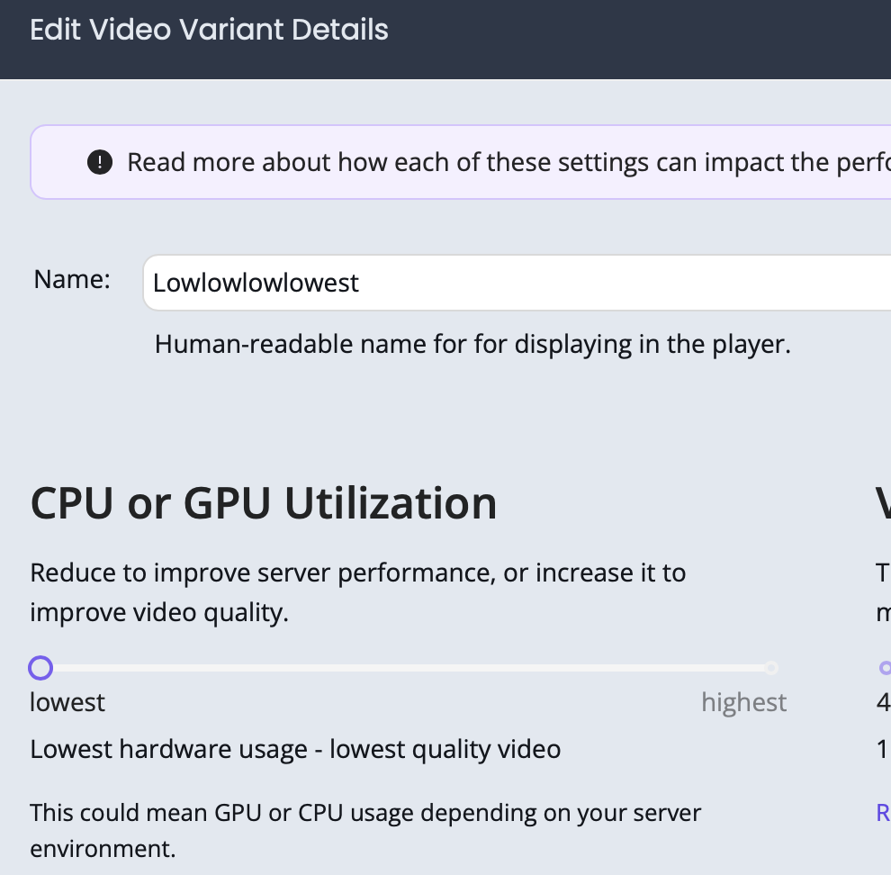 CPU usage overview shows 'n/a' when selecting lowest cpu · Issue #2800 · owncast/owncast · GitHub