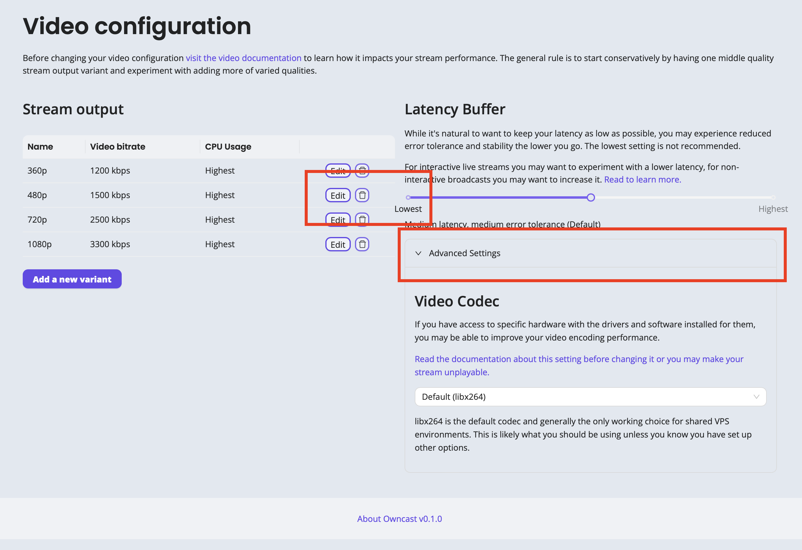 Styling inconsistencies in video configuration screen · Issue #2803 · owncast/owncast · GitHub