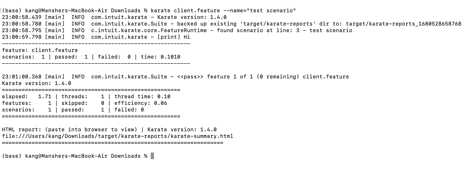 Running a scenario from the command line using -n or --name does not work when the name includes ...