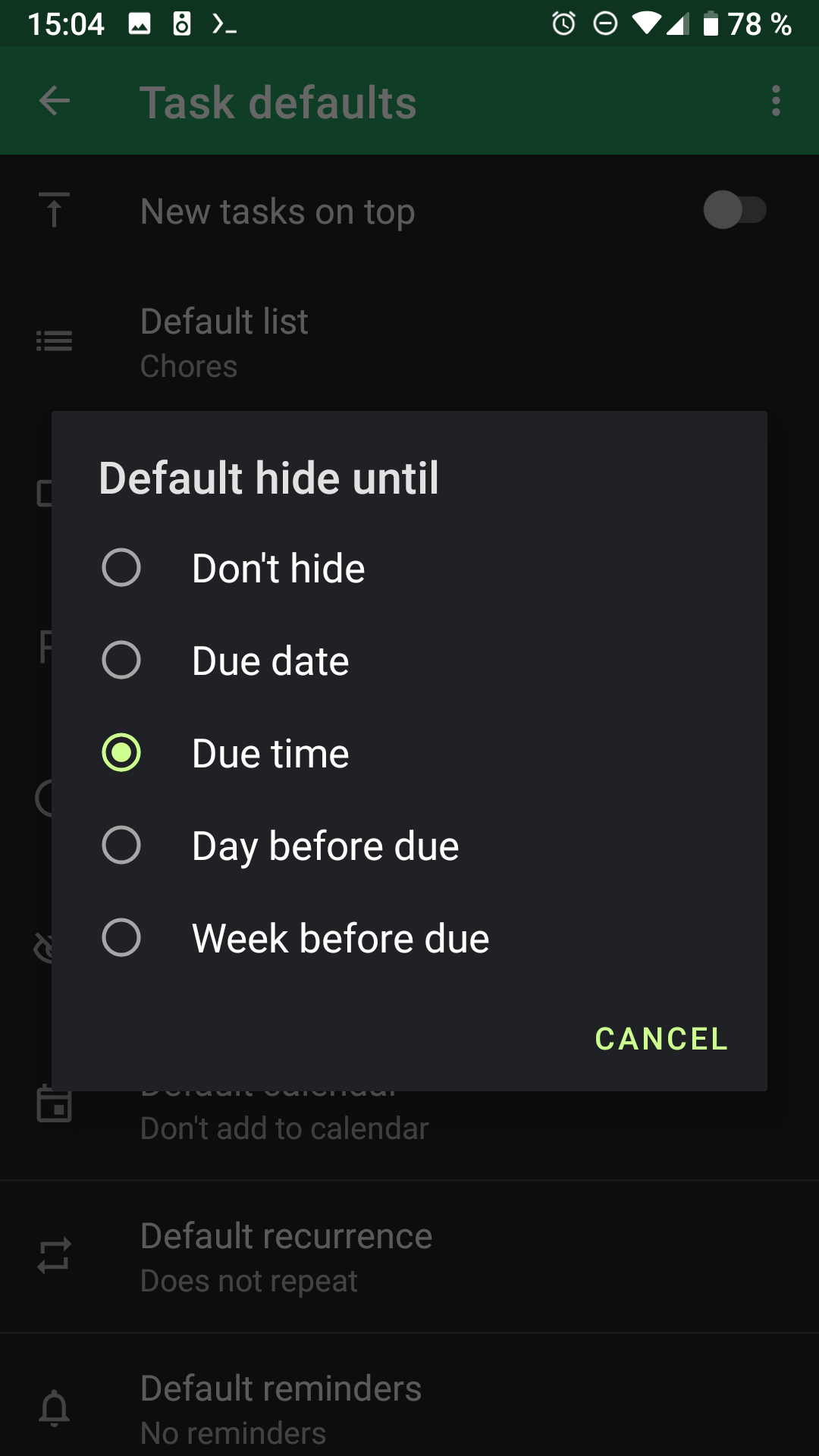 [feature request] Task defaults : Hide until due time · Issue #842 · tasks/tasks · GitHub