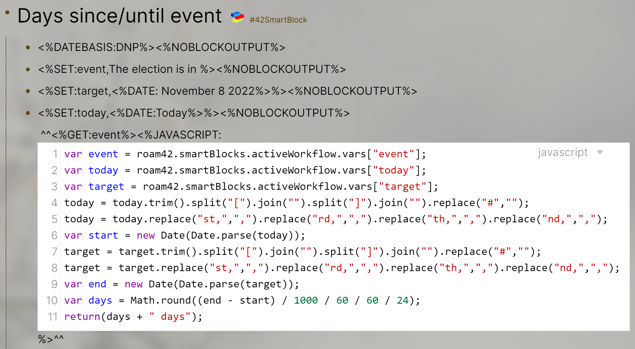 Days Until/Since · Issue #69 · dvargas92495/SmartBlocks · GitHub