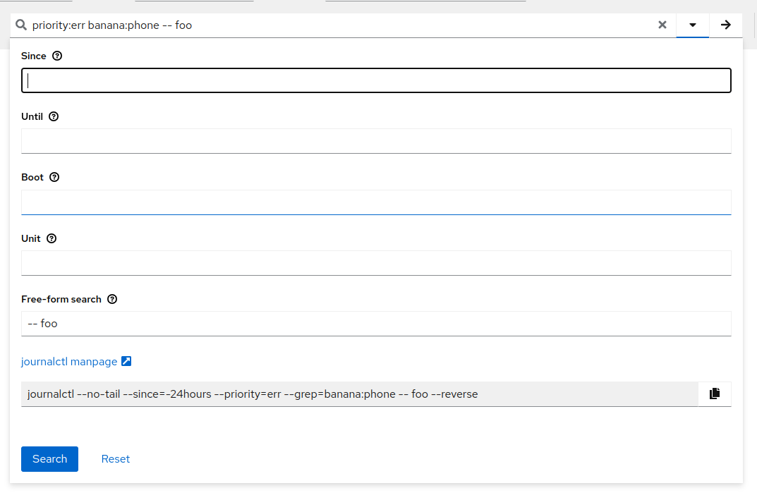 Logs page thinks everything starting with a colon is a search field such as "name:value" · Issue ...