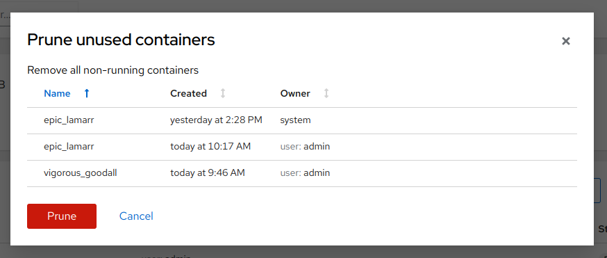 Prune containers · Issue #1099 · cockpit-project/cockpit-podman · GitHub