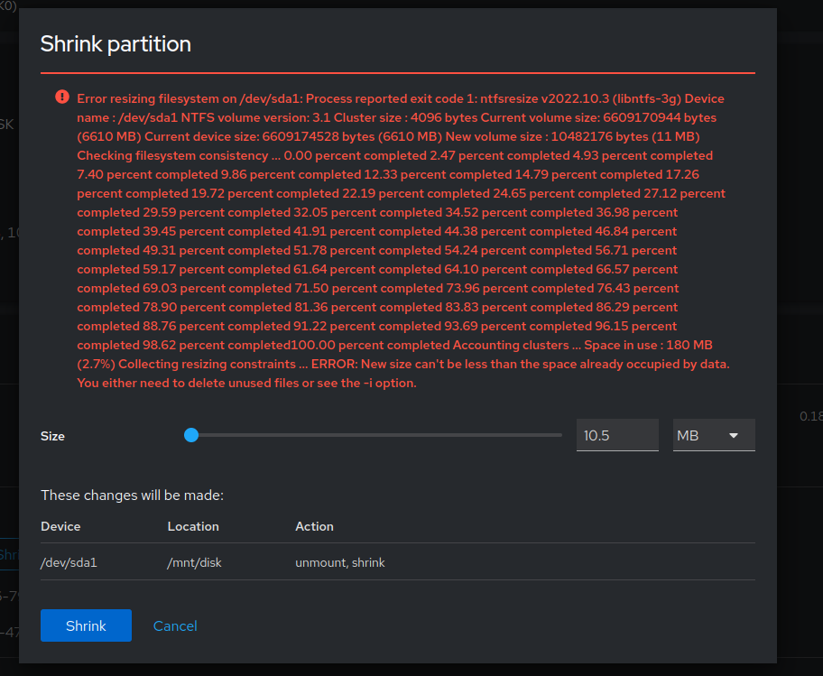 Set Minimal Size When Resizing A Filesystem · Issue 19419 · Cockpit Project Cockpit · Github
