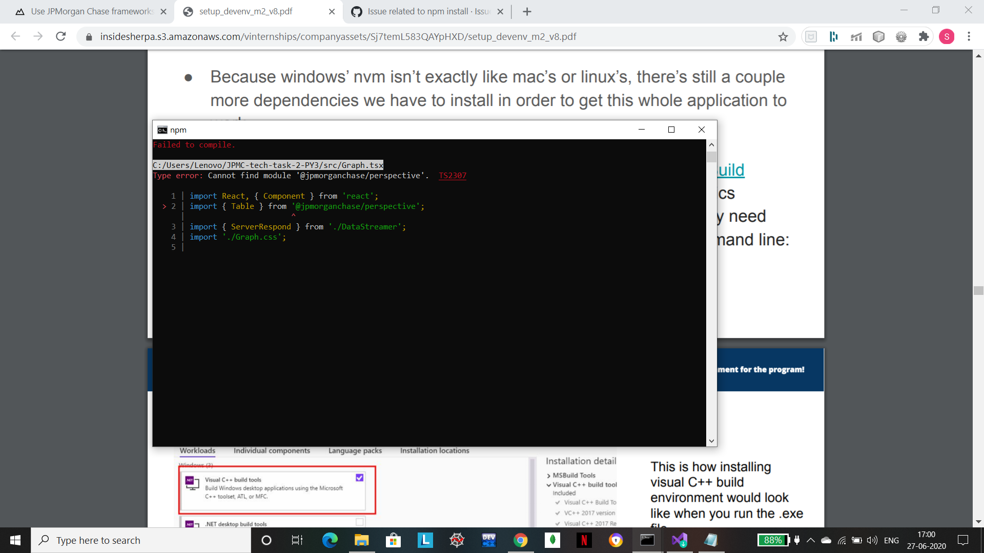 Issue Related To Npm Install · Issue 397 · Insidesherpajpmc Tech Task 2 Py3 · Github