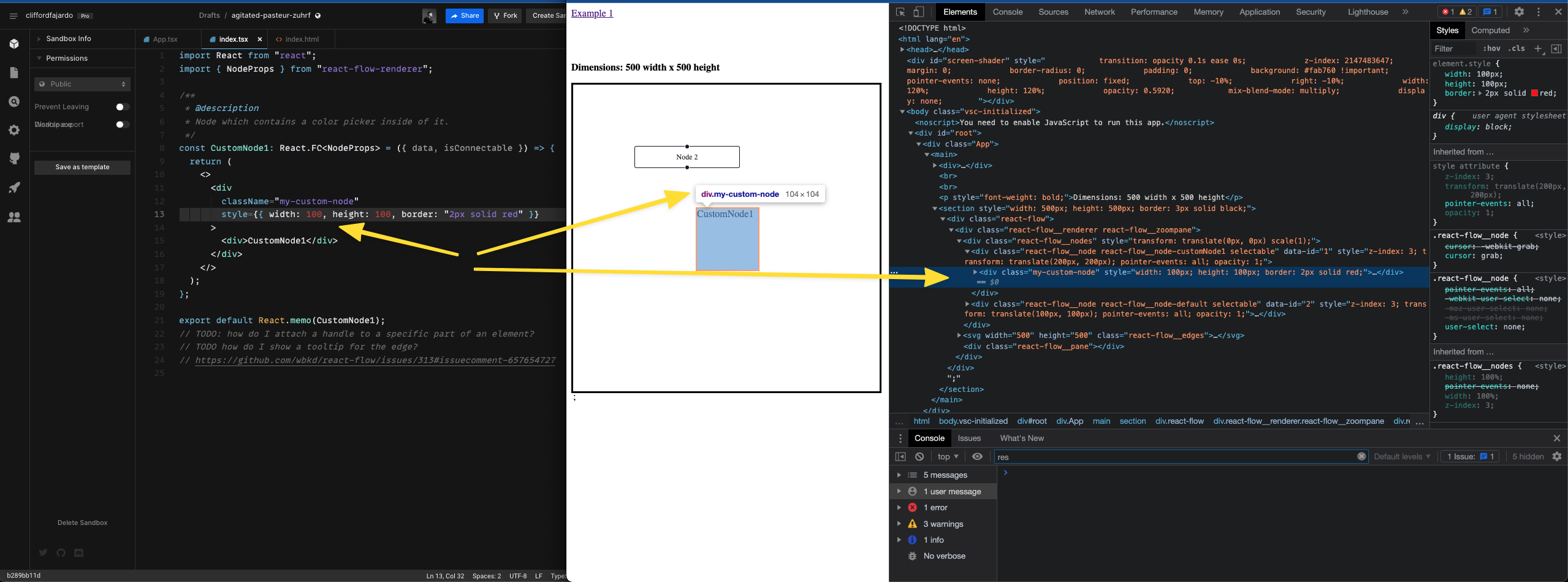 Custom Node styles should be respected when rendered · Issue #1783 · xyflow/xyflow · GitHub