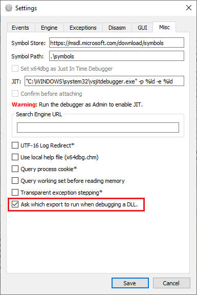 Feature: specify export function in DLL loader with arguments · Issue #1908 · x64dbg/x64dbg · GitHub
