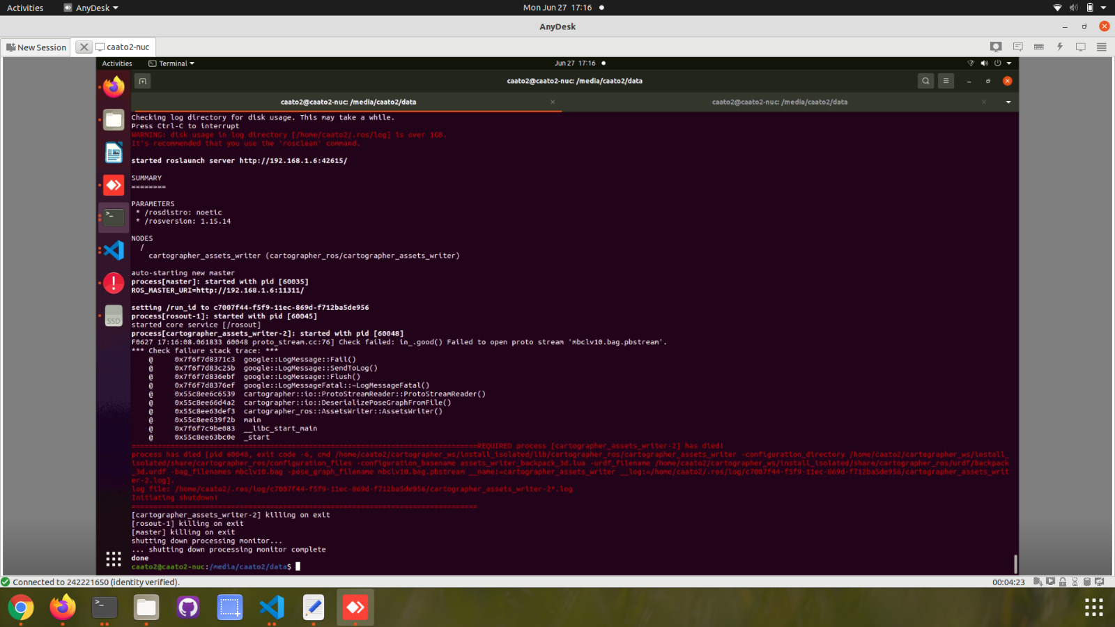 Failed to open proto stream [Assets writer] · Issue #1725 · cartographer-project/cartographer ...