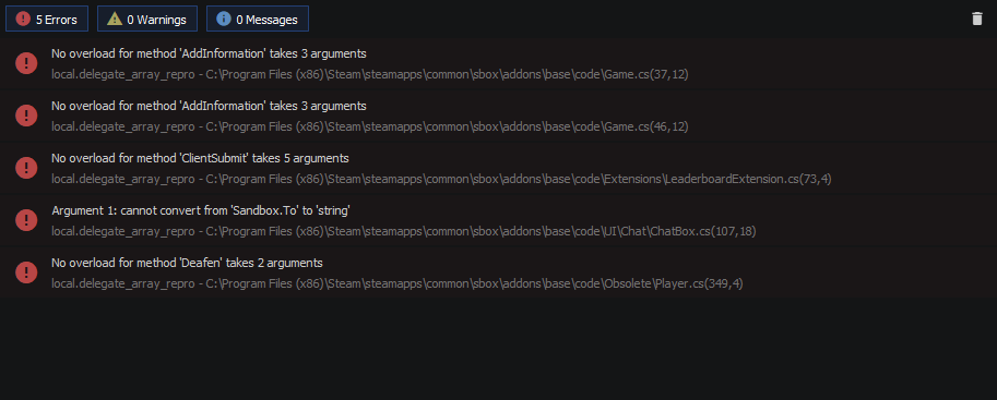 Adding a declaration of a delegate to an entity class breaks the codegen everywhere · Issue ...