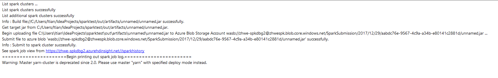 submit Spark job to the incorrect cluster · Issue #1312 · microsoft/azure-tools-for-java · GitHub