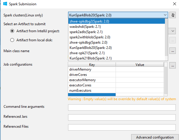 submit Spark job to the incorrect cluster · Issue #1312 · microsoft/azure-tools-for-java · GitHub