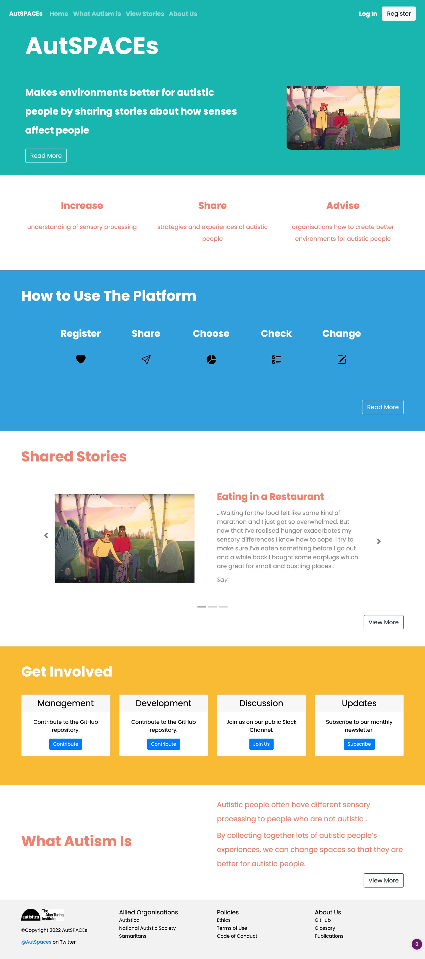 Feedback on current platform prototype · Issue #213 · alan-turing-institute/AutSPACEs · GitHub
