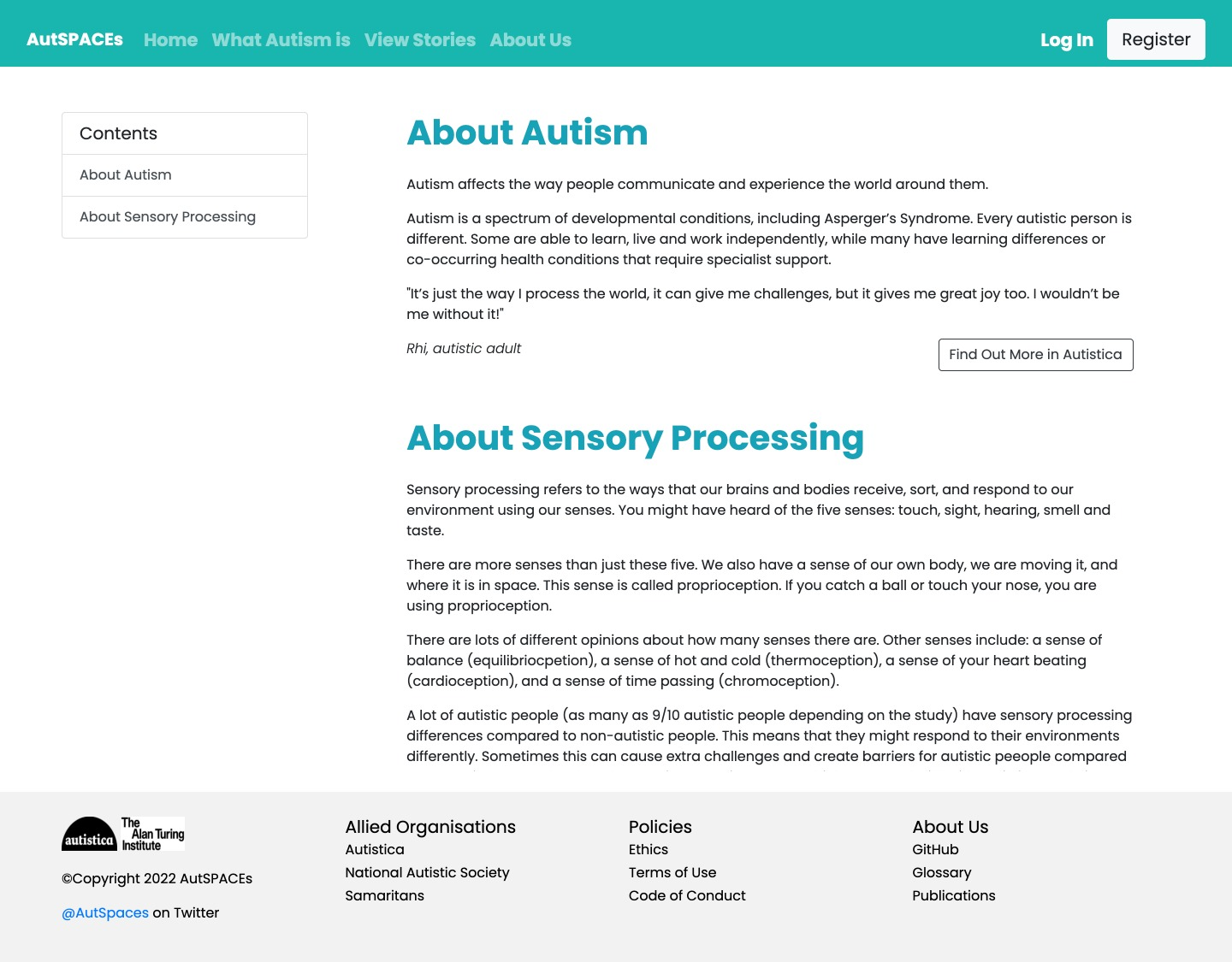 Feedback on current platform prototype · Issue #213 · alan-turing-institute/AutSPACEs · GitHub