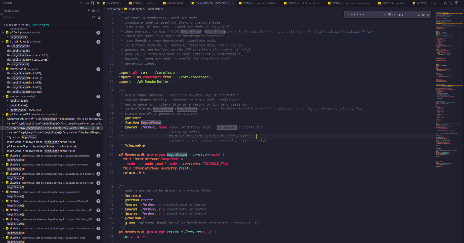 beginShape Vertex color doesn't work properly for non-triangle (or non-triangle-strip) shape ...