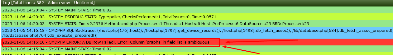 Cmdphp Error A Db Row Failed Error Column Graphs In Field List Is Ambiguous · Issue 5553 5803