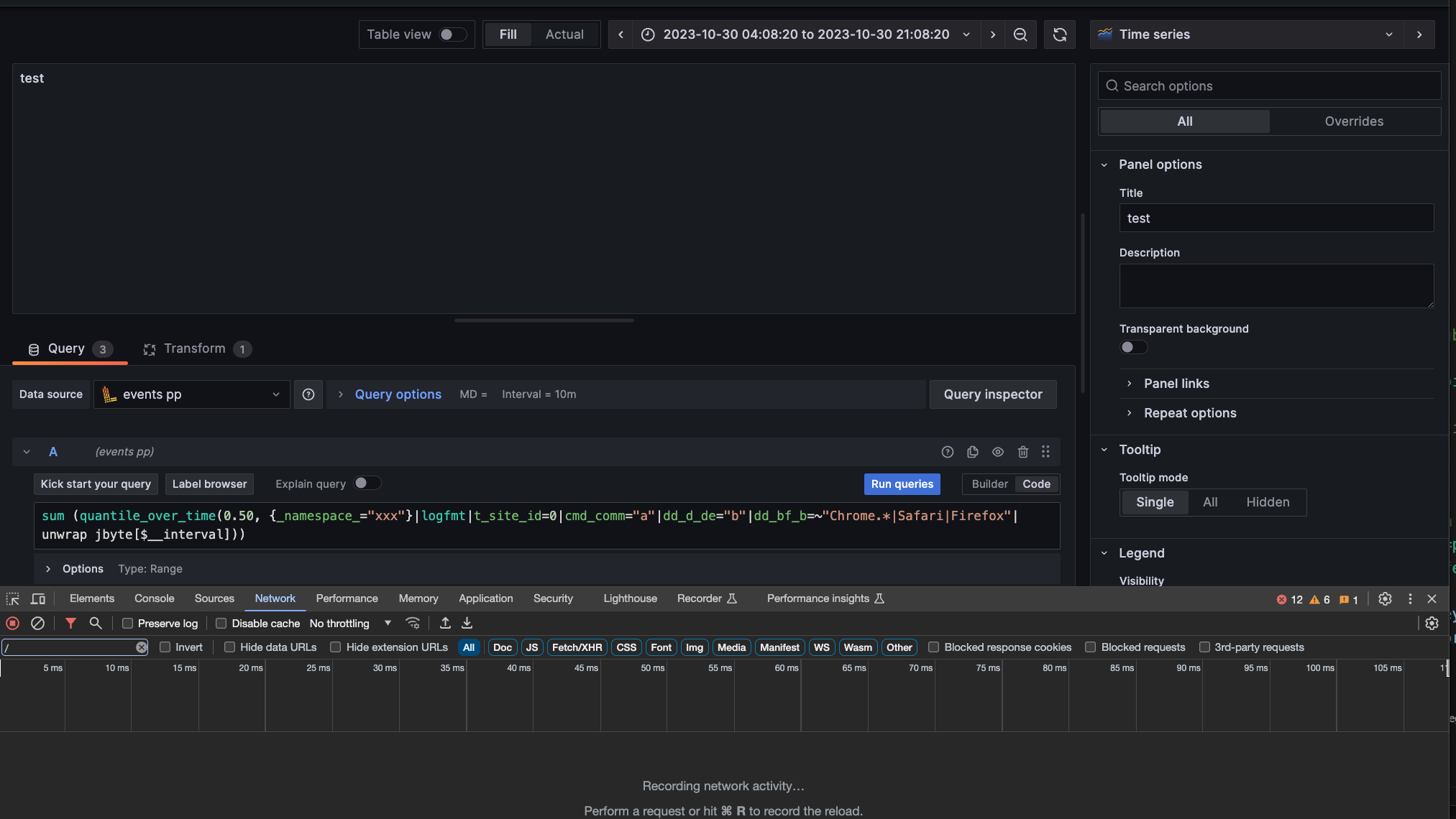 Loki Query Were Not Triaged In The Dashboard After Enabled Lokiquerysplitting For Target With 