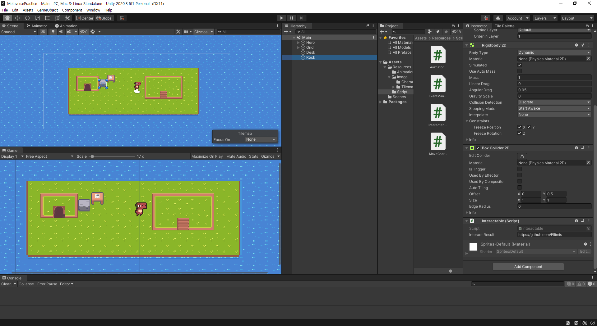 GitHub - Ellimis/UnityMetaverse: 유니티로 만드는 메타버스 실습 저장소
