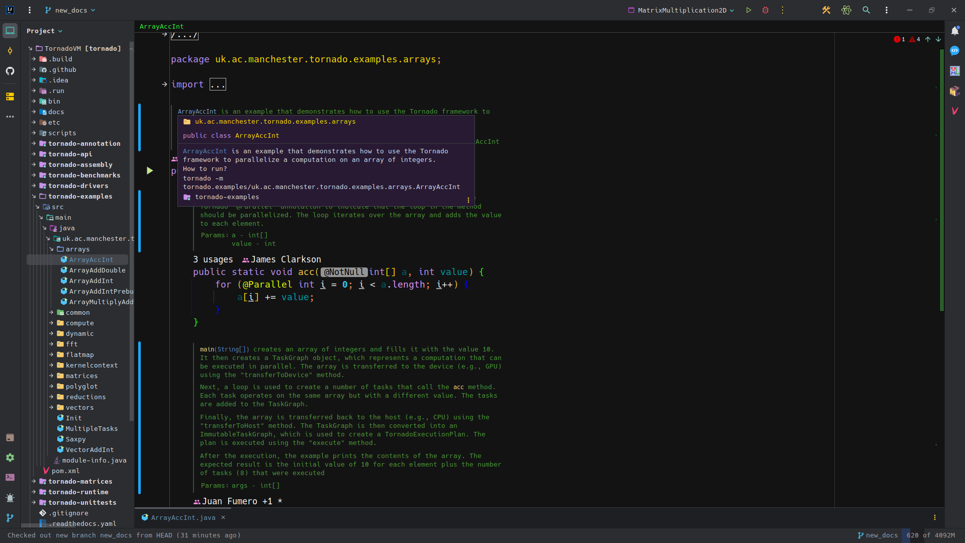 Add Javadoc and document the examples in TornadoVM · Issue #35 · beehive-lab/TornadoVM · GitHub