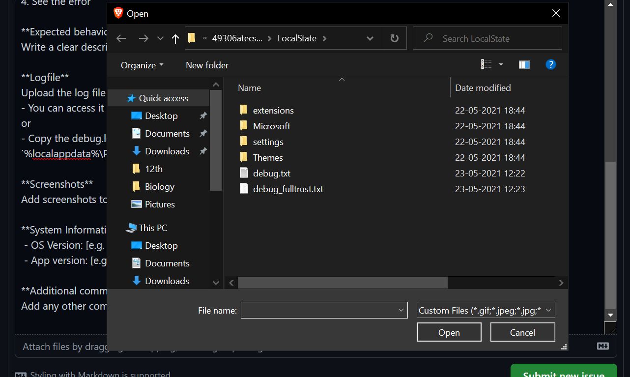 Files not getting detected on browsers, discord and most other apps even after making the ...