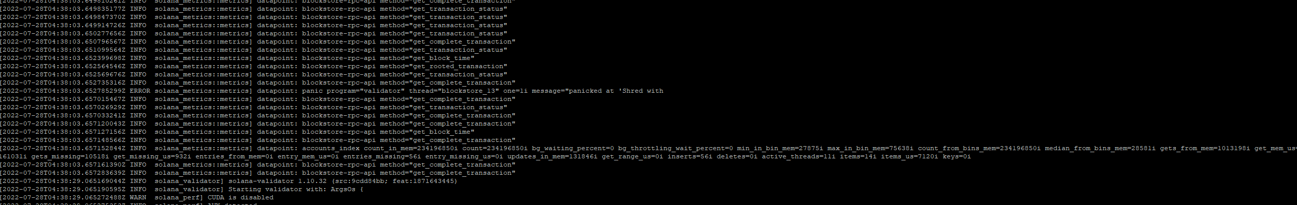 Rpc Service Panics Segfaults On 11032 · Issue 26826 · Solana Labssolana · Github