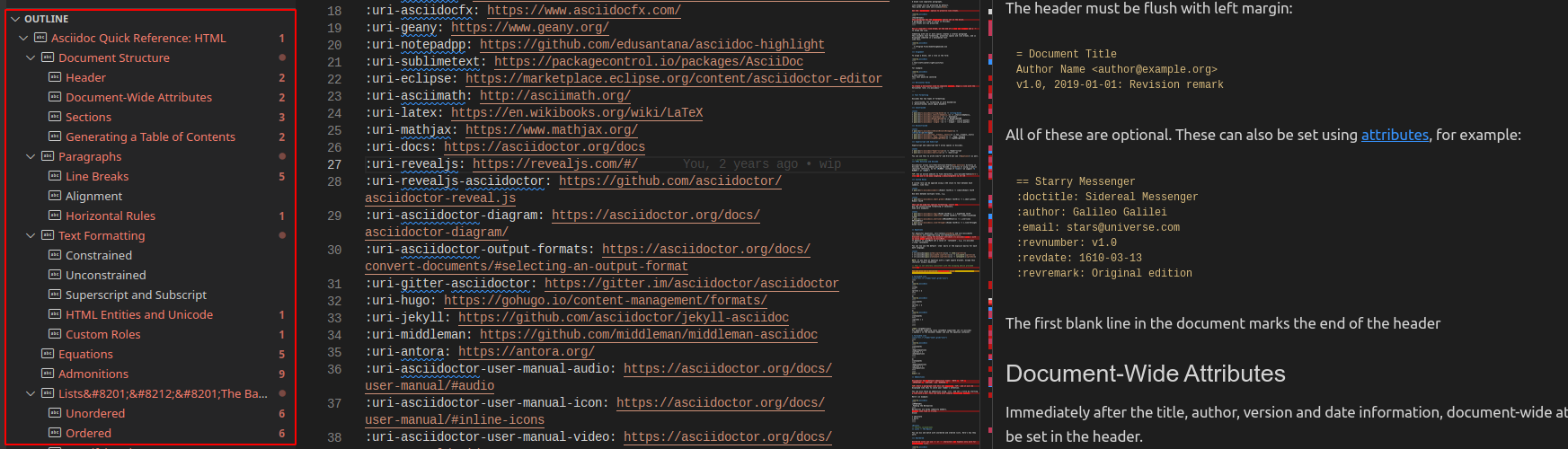 Document outline and symbols in web version don't appear · Issue #508 · asciidoctor/asciidoctor ...