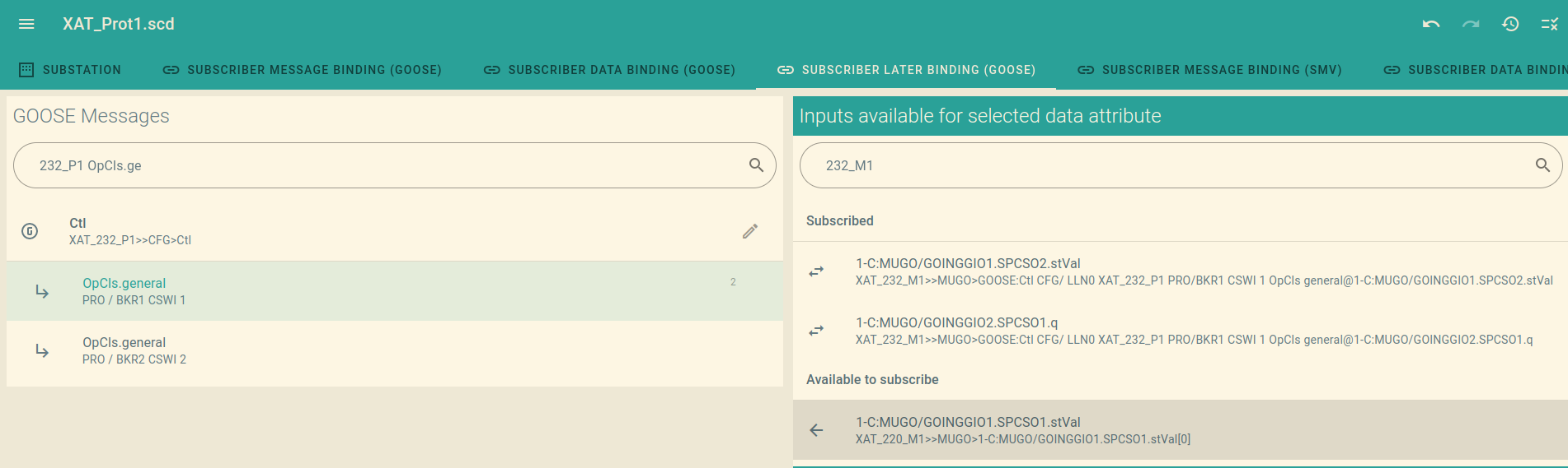 GOOSE Subscription filtering and options after removal don't appear correct · Issue #1018 ...