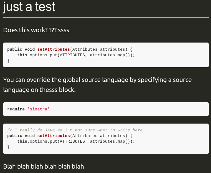 Support ":source-language:" header attribute for code highlighting · Issue #303 · asciidoctor ...