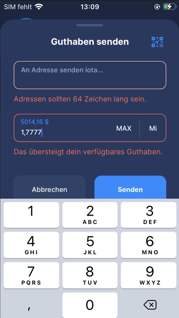 [Task]: Wrong amount calculation on iOS · Issue #4393 · iotaledger/firefly · GitHub