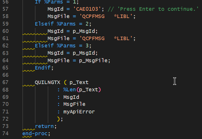 Rpgle Indentation Enable · Issue 352 · Codeforivscode Ibmi · Github 8105