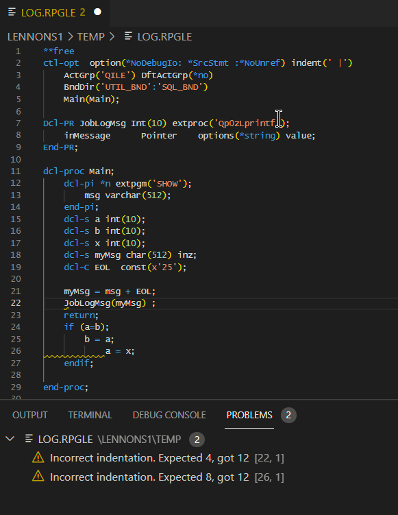 rpgleIndentationEnabled Gone? · Issue #15 · codefori/vscode-rpgle · GitHub