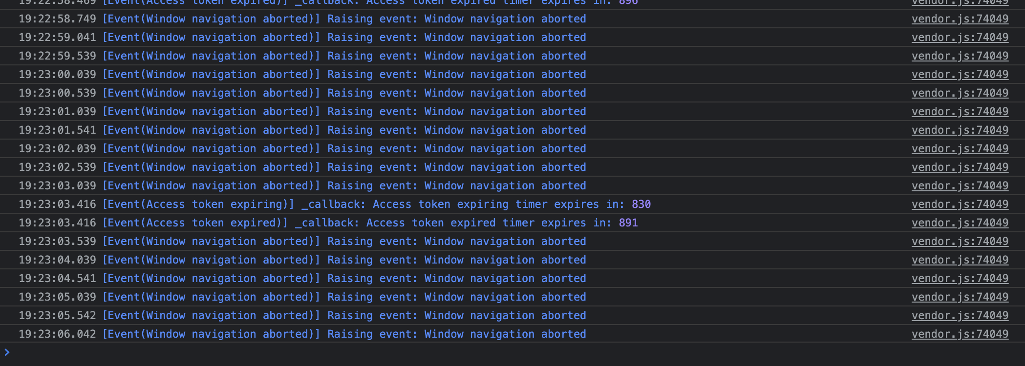 "Window navigation aborted" event raised in an infinite loop · Issue #274 · authts/oidc-client ...