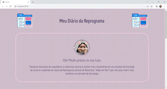 GitHub - larafrontend/meu-diario-da-reprograma