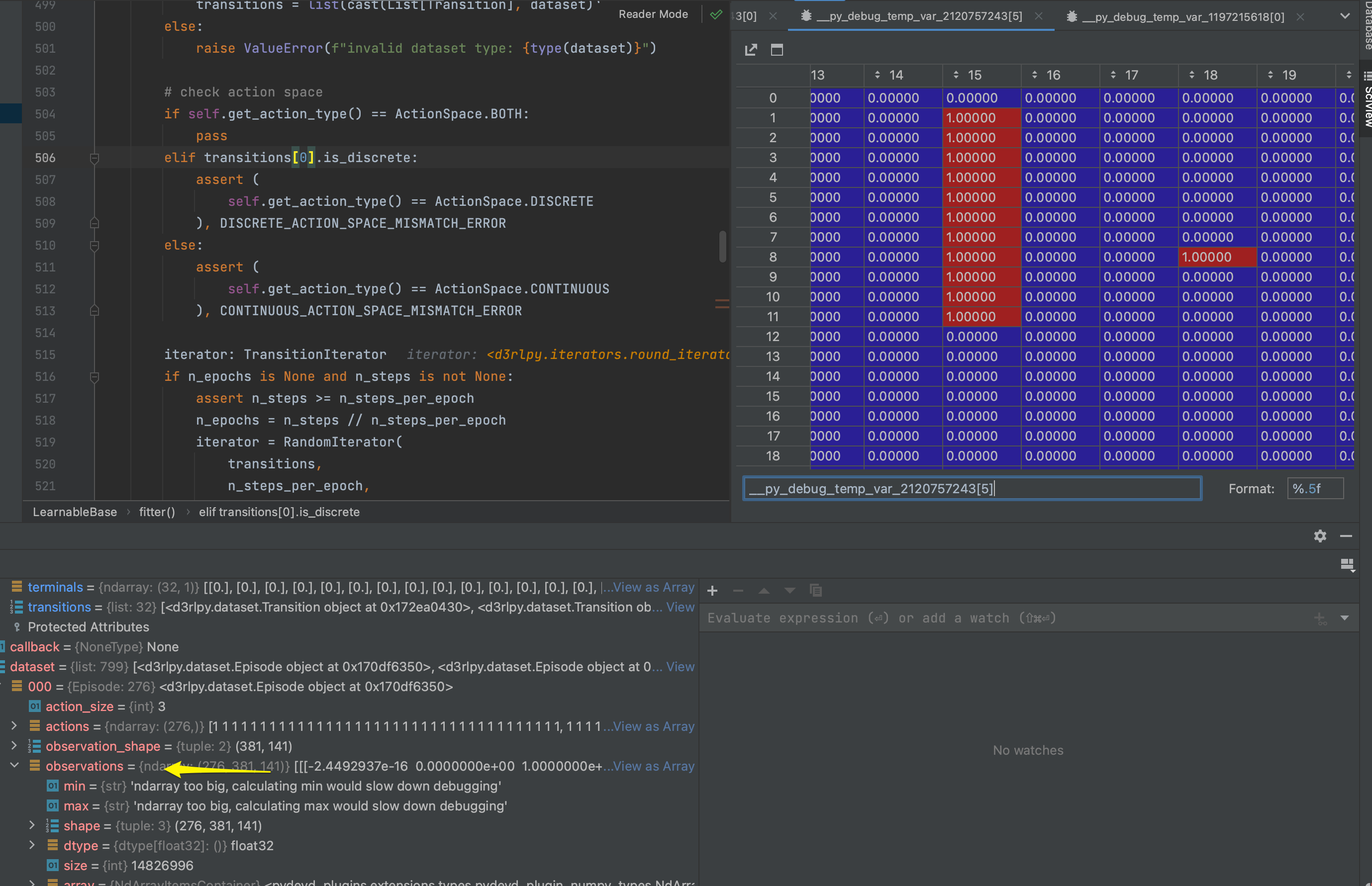 [BUG] Question / Possible bug - observation data changing when loaded ...