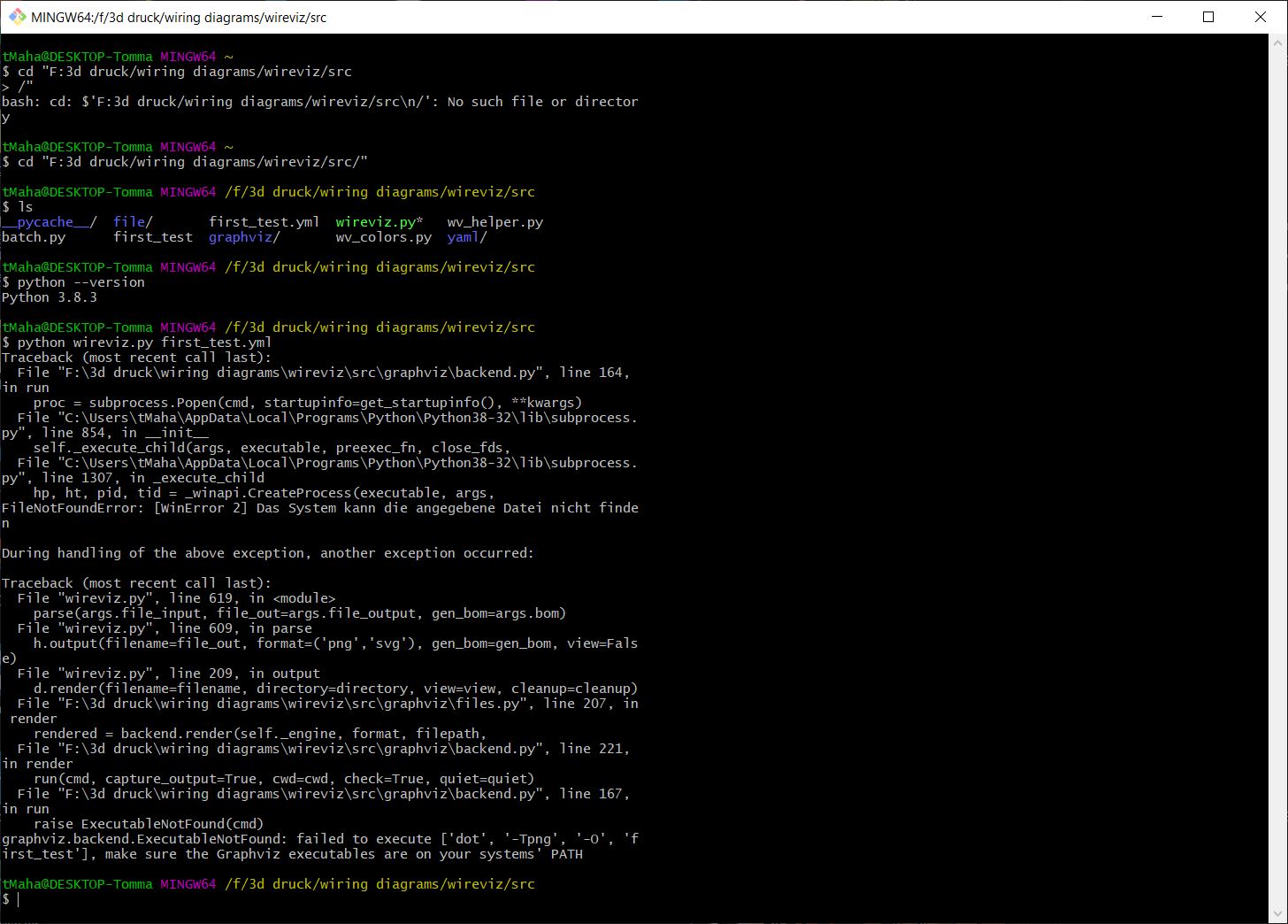 [question] How to execute? · Issue #23 · wireviz/WireViz · GitHub
