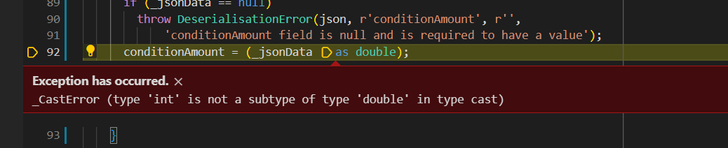 Getting A Casterror For Double Values · Issue 70 · Dart Oguretsdart Openapi Maven · Github