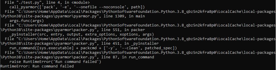 Trying to use Pyarmor code in python · Issue #265 · dashingsoft/pyarmor · GitHub