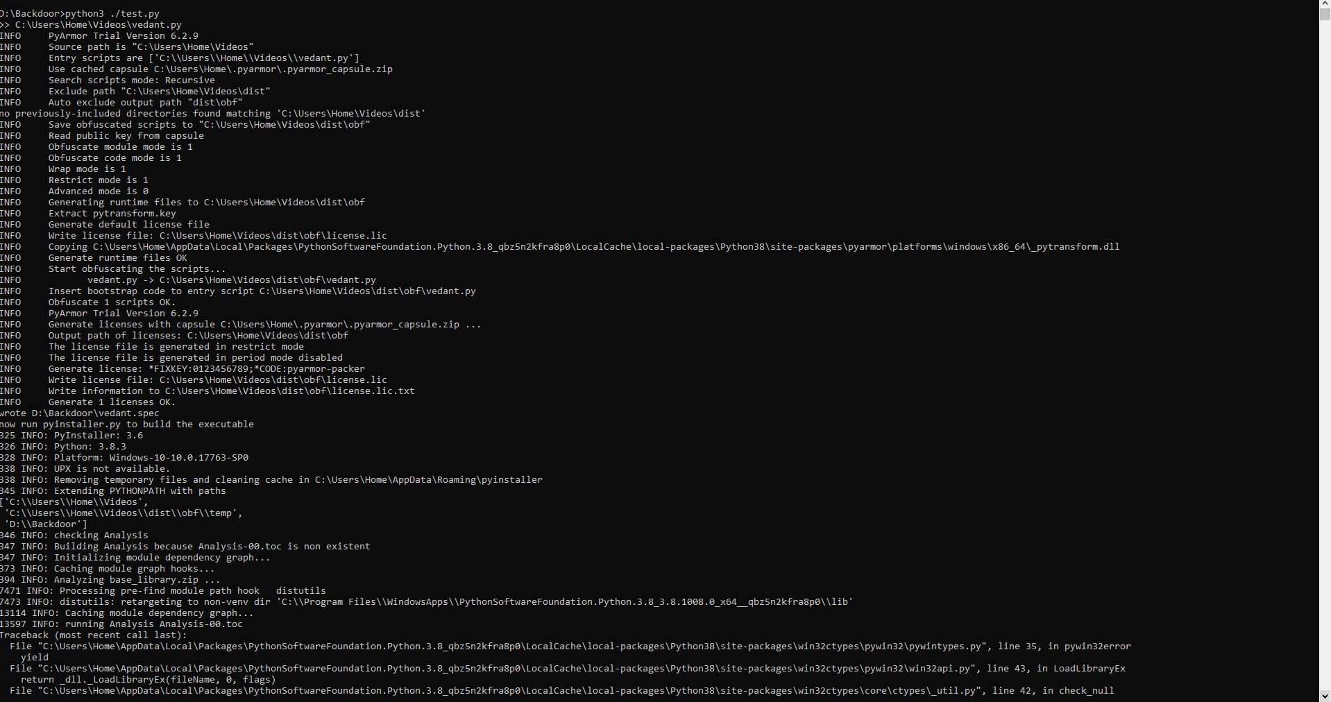Trying To Use Pyarmor Code In Python · Issue 265 · Dashingsoftpyarmor 