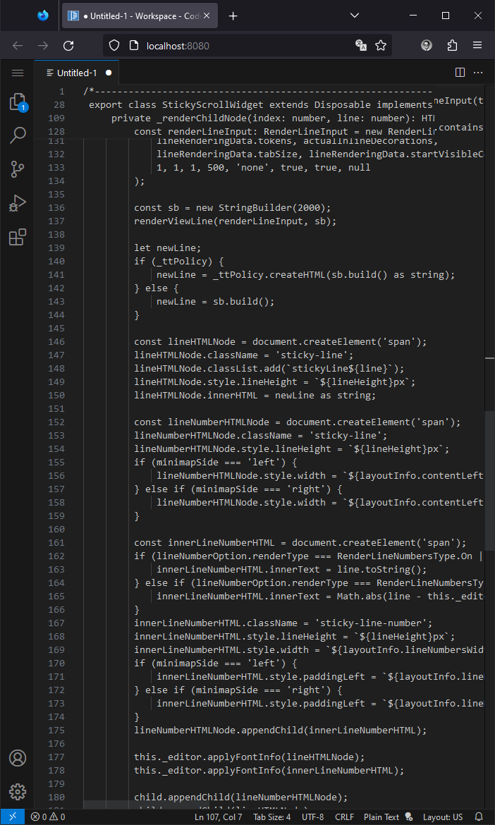 [Bug] Minimap AutoHide with StickyScroll on Long Lines can Appear to Merge Lines · Issue #188497 ...