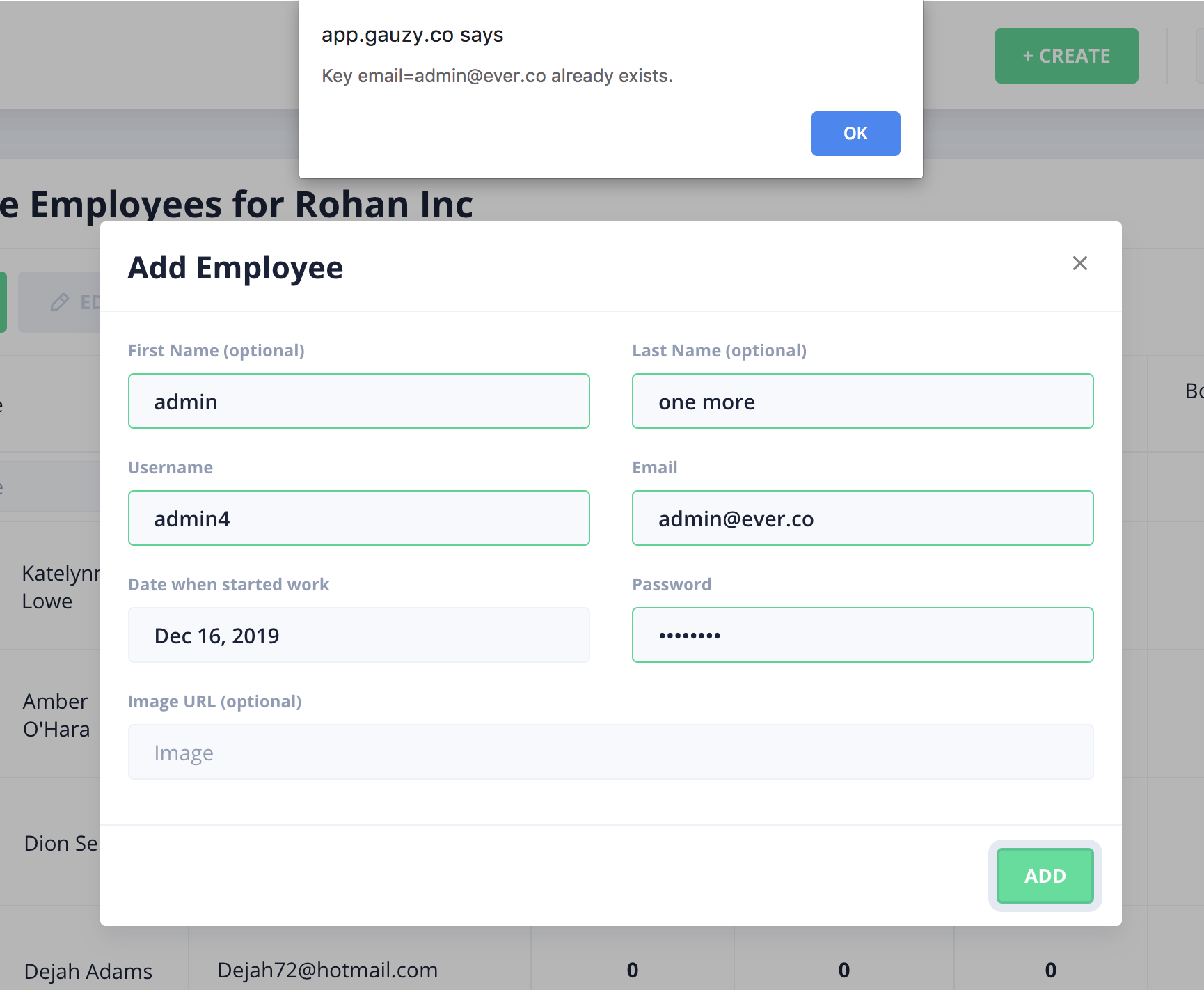 Bug: Popup window instead of toastr in add new employee · Issue #390 ...